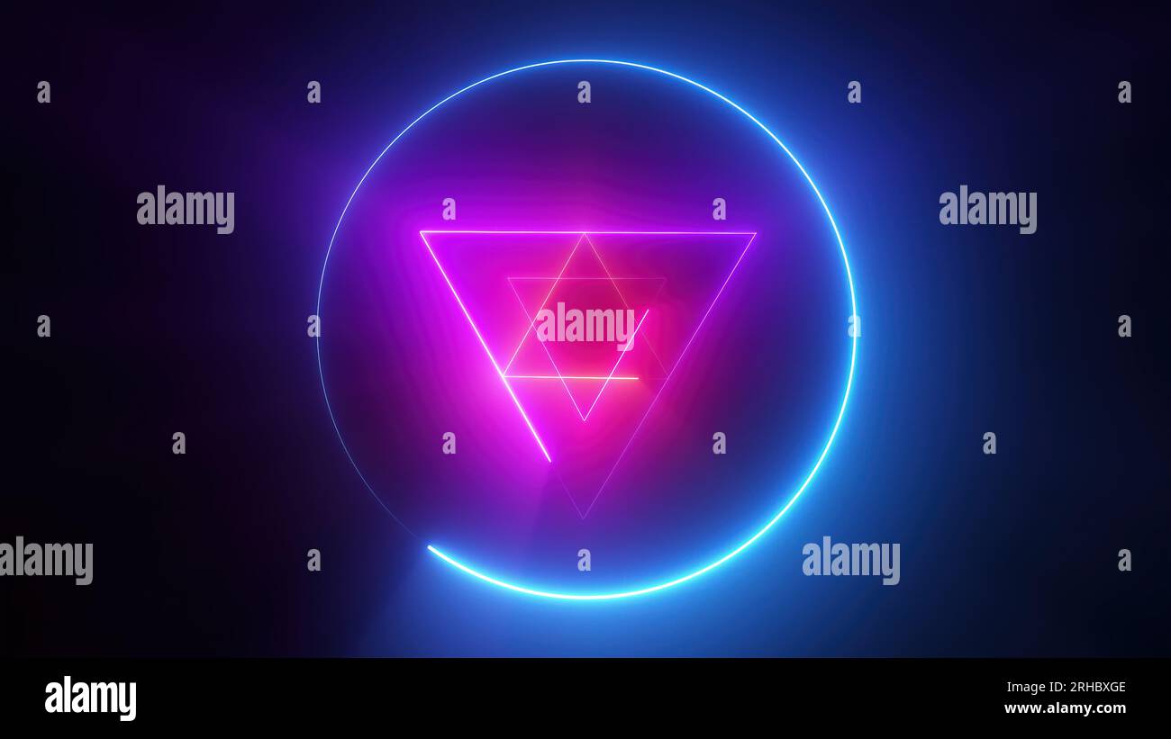 Magic neon sign. Computer generated 3d render Stock Photo - Alamy