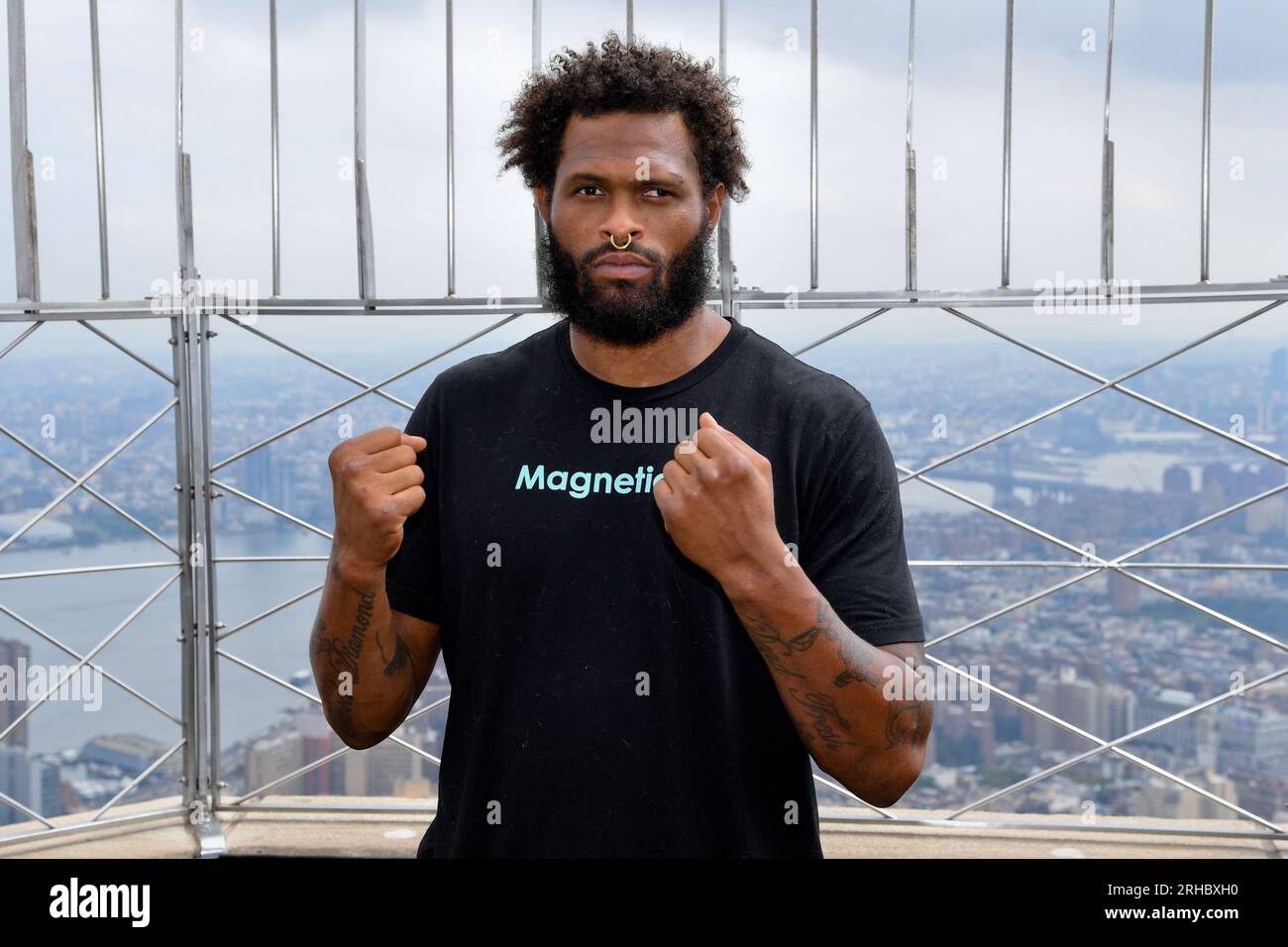 New York, USA. 15th Aug, 2023. Maurice Greene visits the Empire State ...