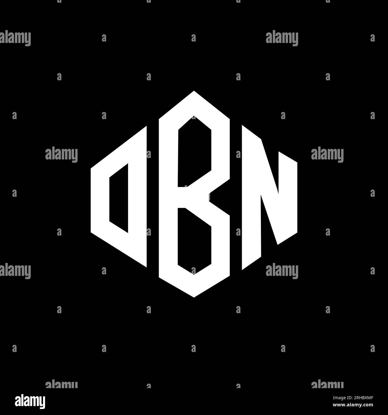 OBN letter logo design with polygon shape. OBN polygon and cube shape ...