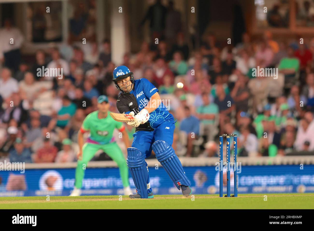 London, UK. 15th Aug, 2023. Adam Rossington of The London Spirit flicks ...