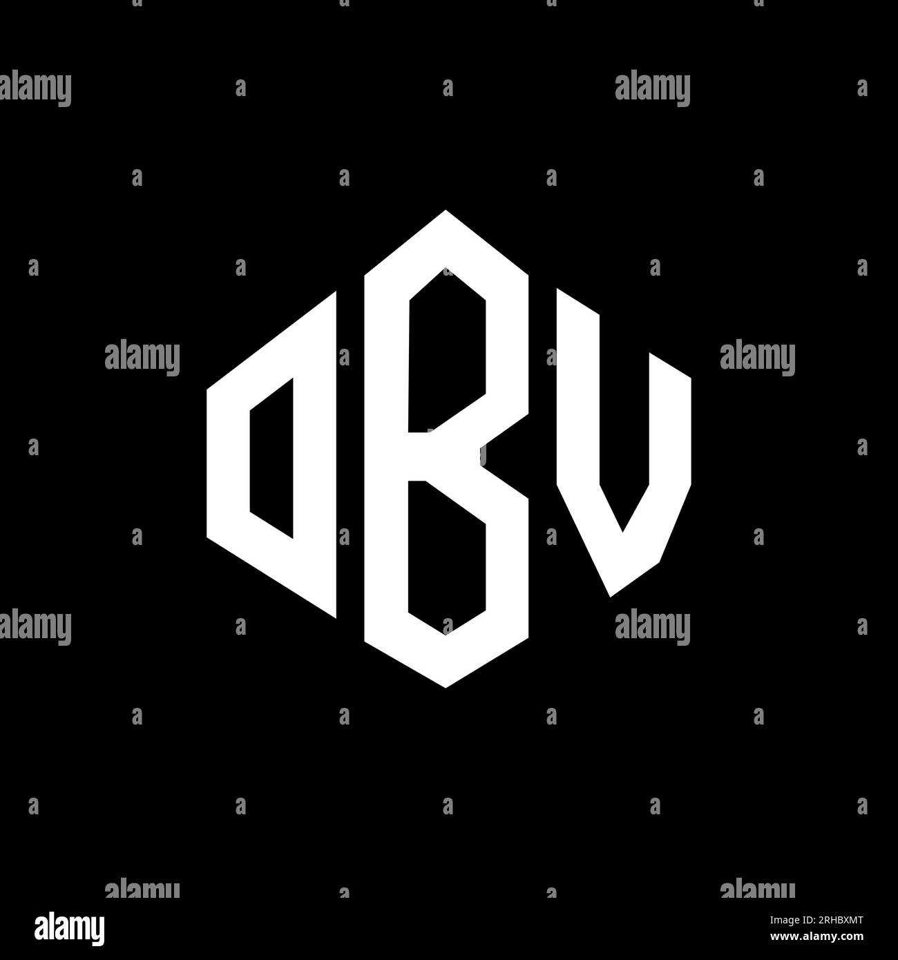 OBV letter logo design with polygon shape. OBV polygon and cube shape ...