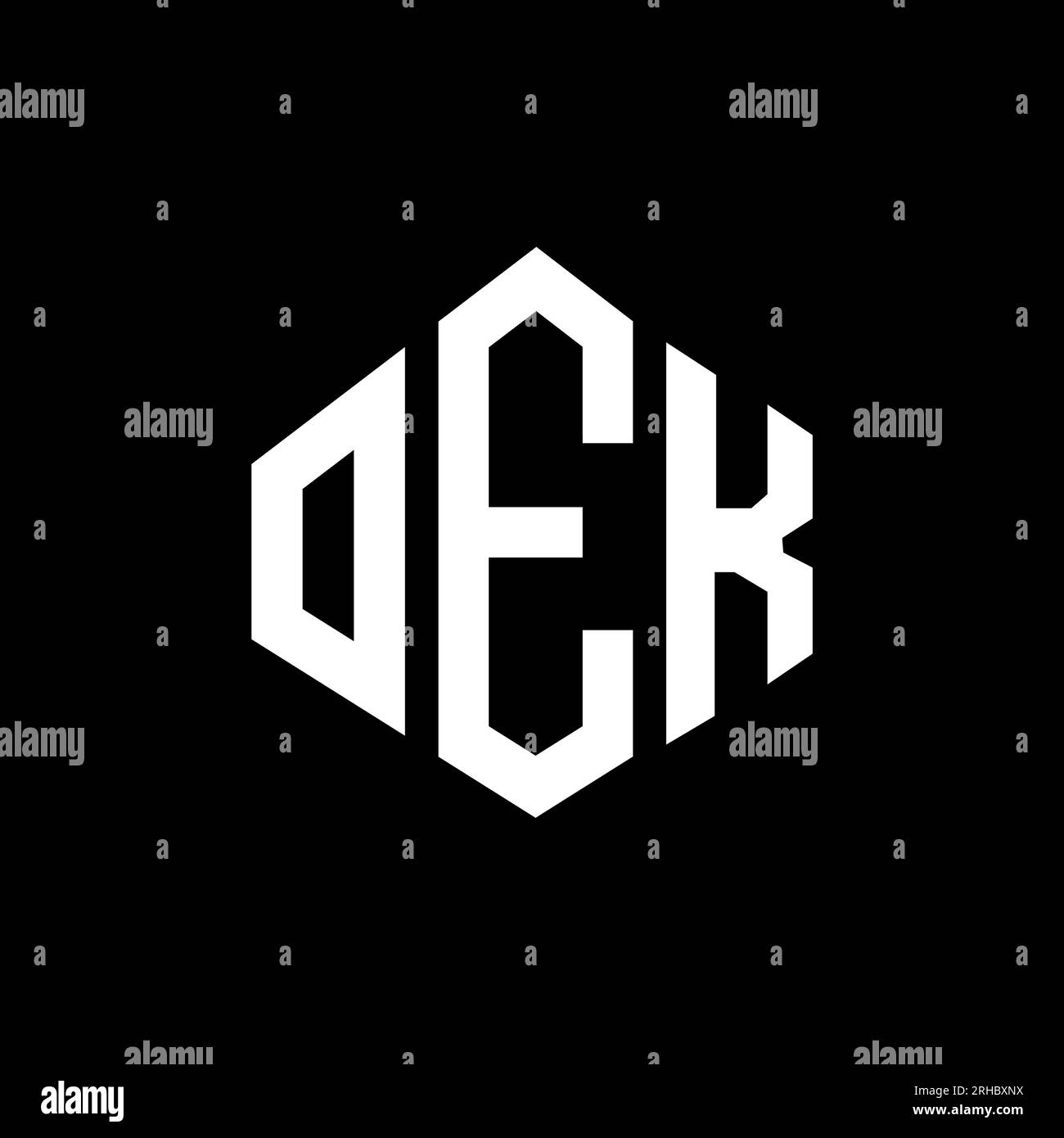 OEK letter logo design with polygon shape. OEK polygon and cube shape ...