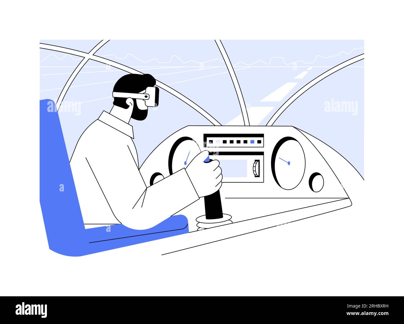 VR pilot training abstract concept vector illustration Stock Vector ...