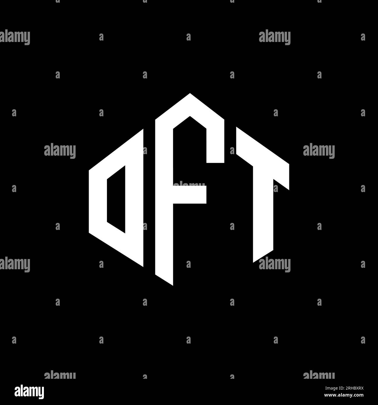 OFT letter logo design with polygon shape. OFT polygon and cube shape ...