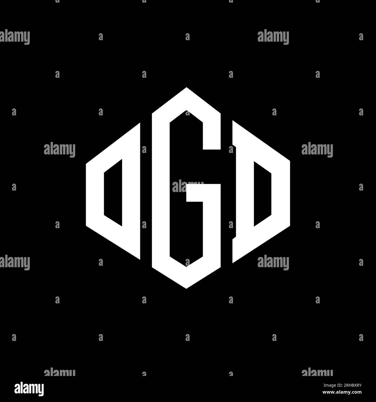 OGD letter logo design with polygon shape. OGD polygon and cube shape ...