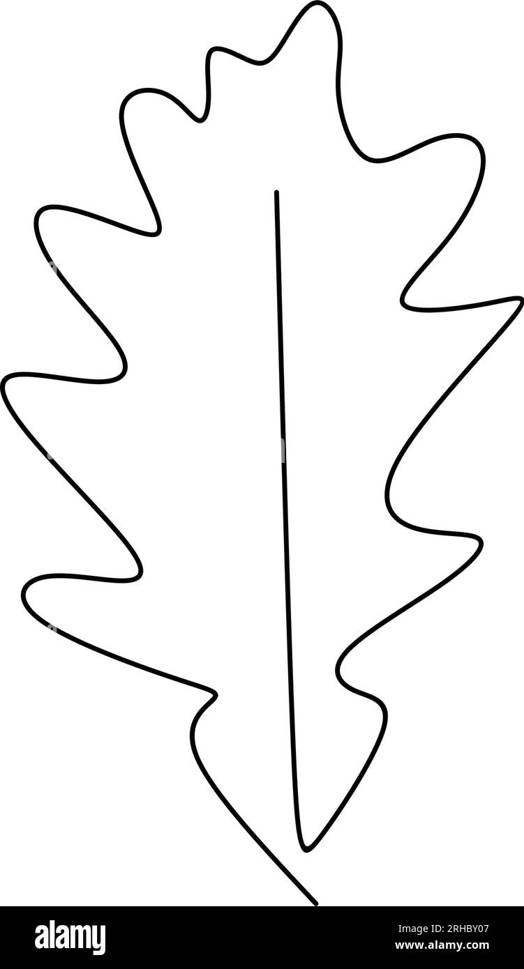 one line drawing of leaf with simple lineart Stock Vector Image & Art ...