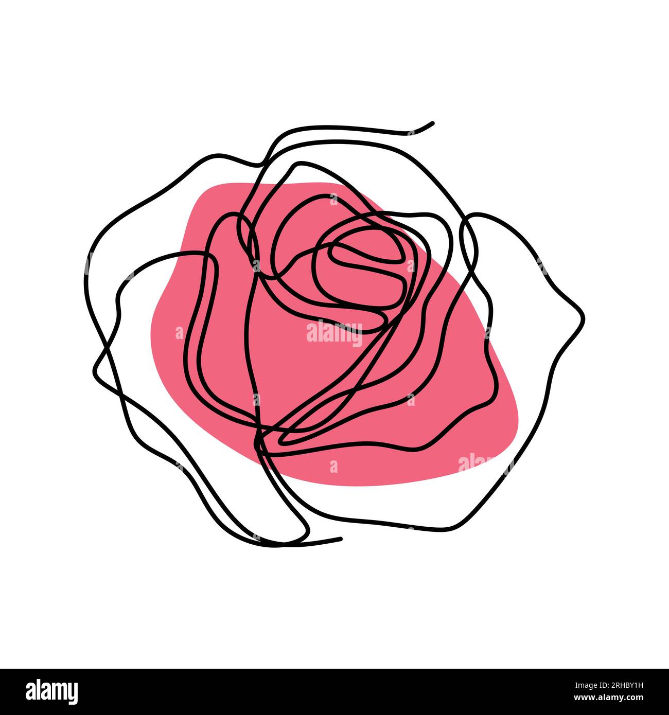 Continuous line drawing of rose flower vector Stock Vector Image & Art ...