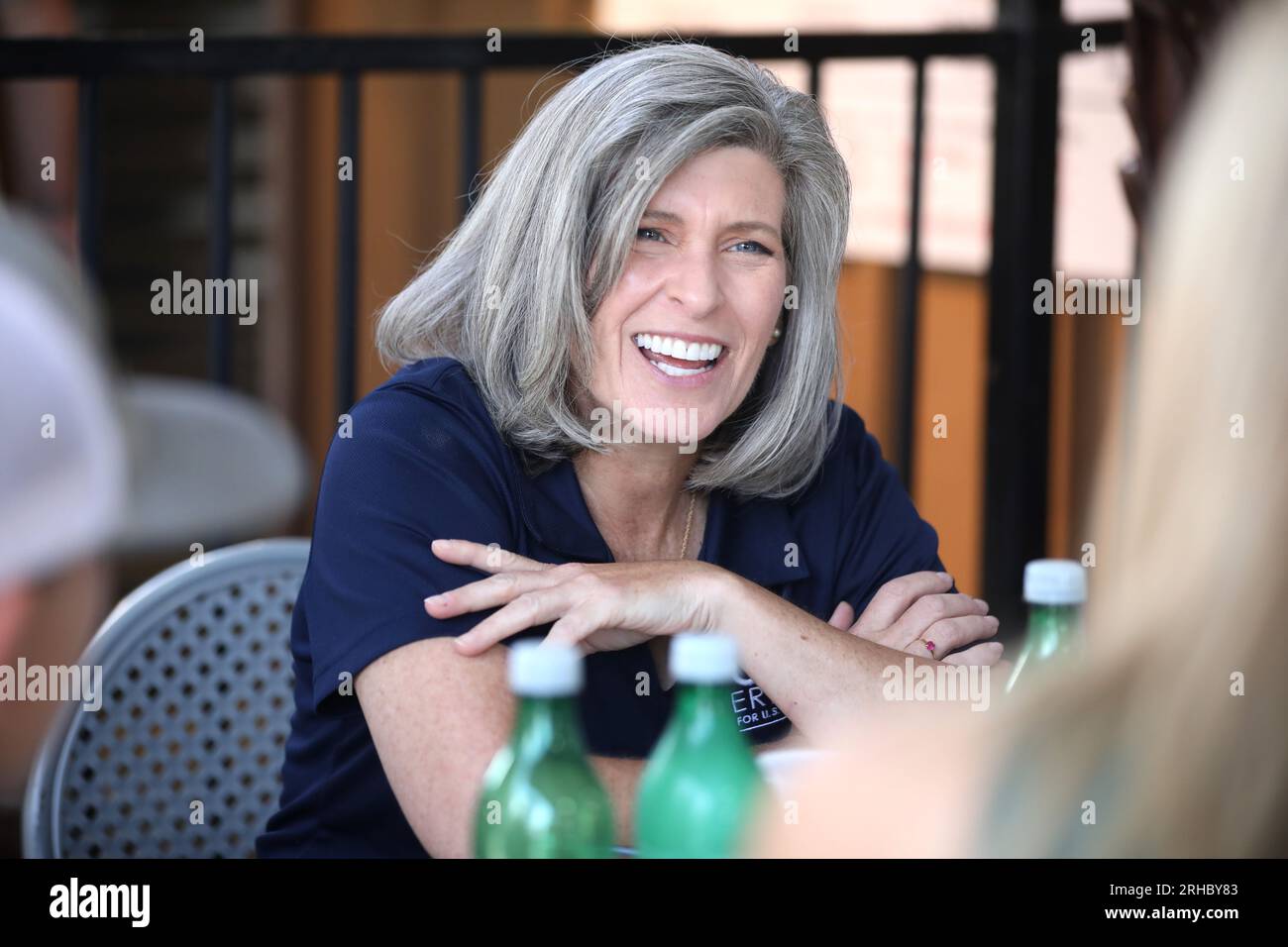 Des Moines, Iowa, USA. 15th Aug, 2023. U.S. Senator Joni Ernst speaks ...