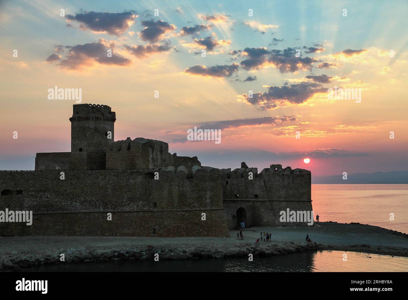 View of the scenic Aragonese Castle, Le Castella on the Ionian Sea in ...