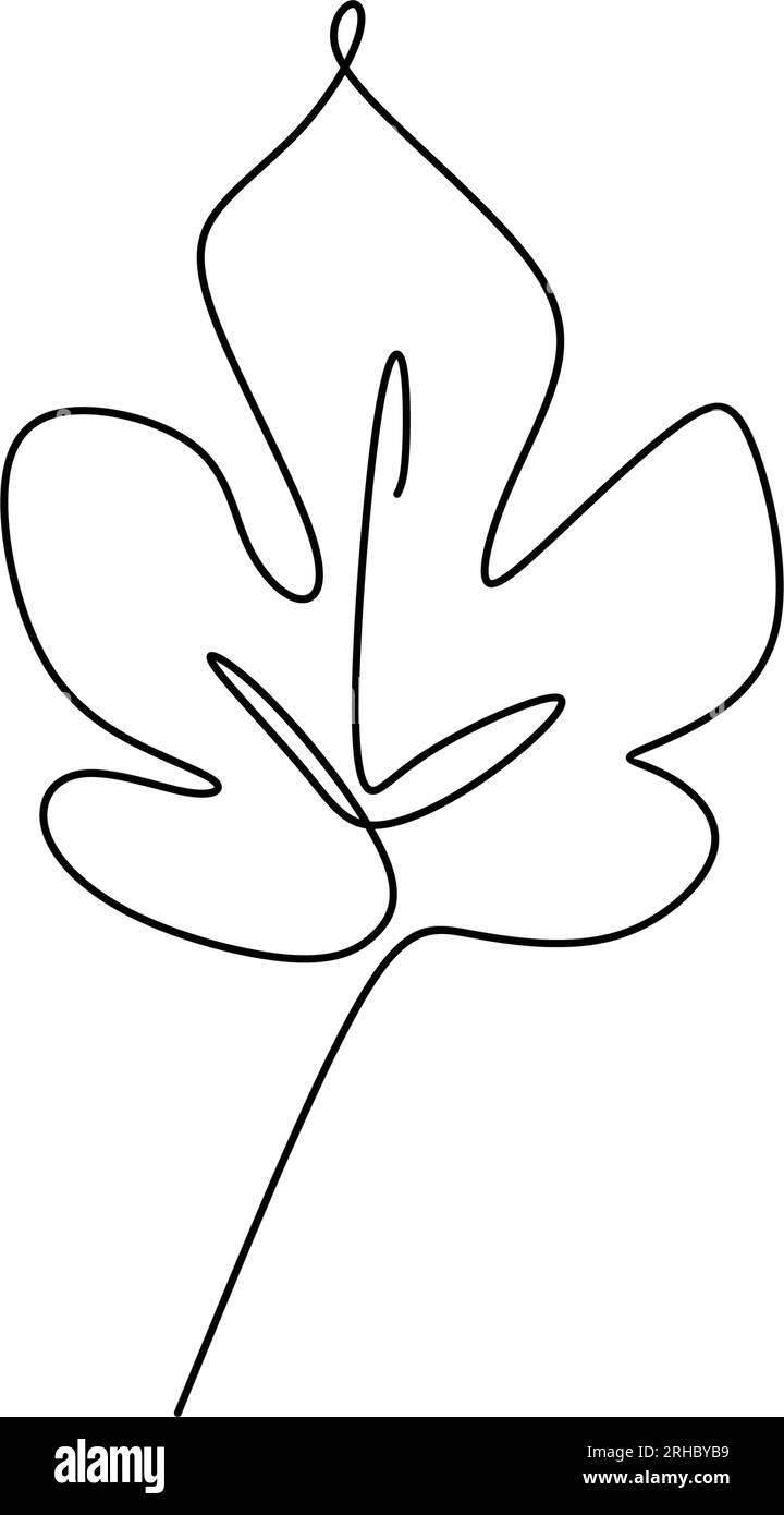 drawing continuous lines of leaves with simple lines Stock Vector Image ...