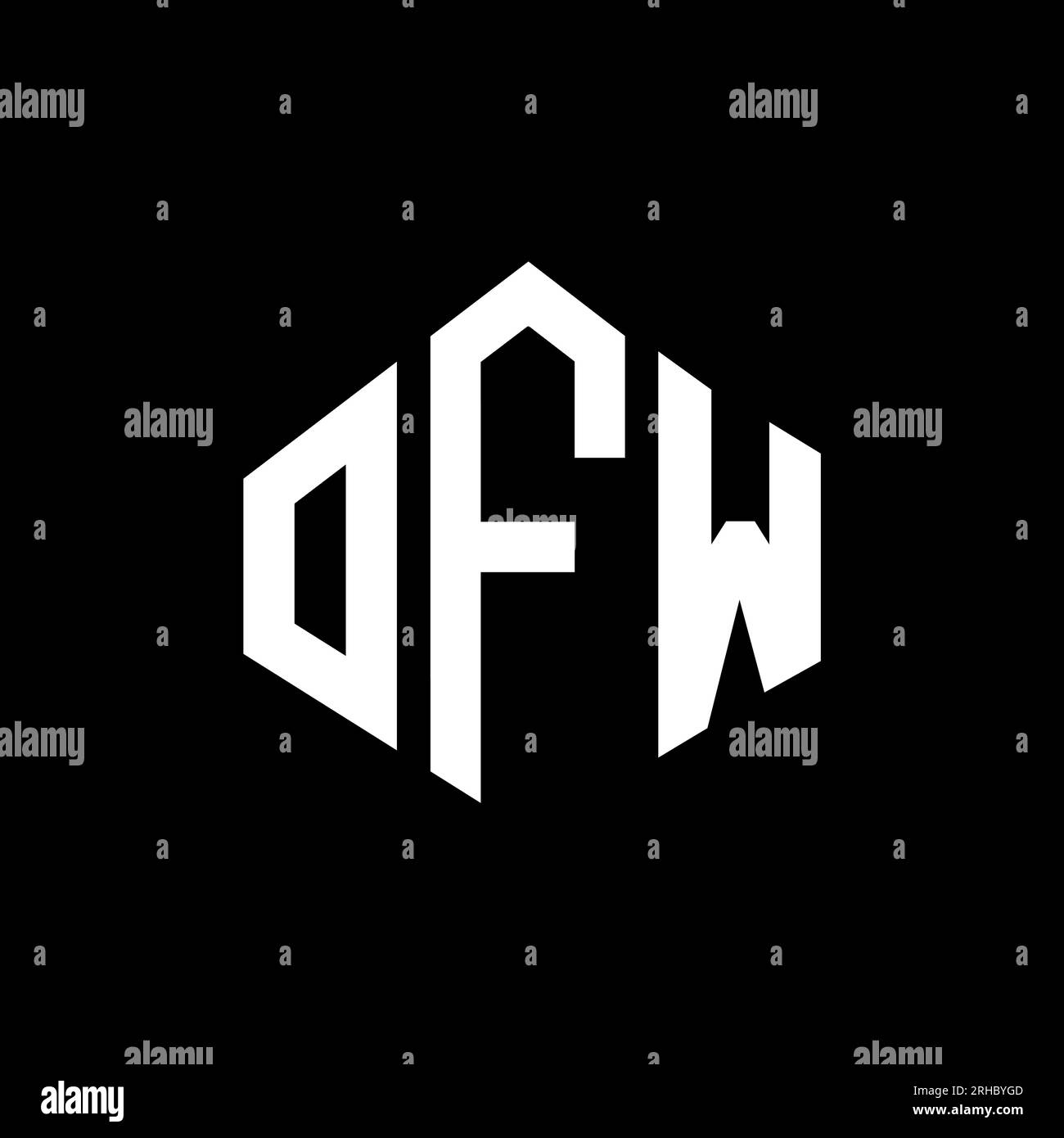 OFW letter logo design with polygon shape. OFW polygon and cube shape ...