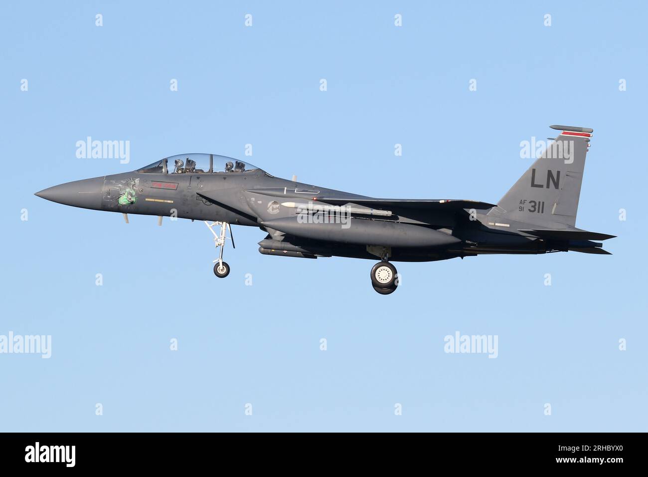48th Fighter Wing with nose art on the approach into RAF Lakenheath, it ...