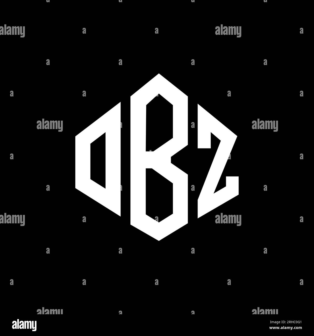 OBZ letter logo design with polygon shape. OBZ polygon and cube shape ...