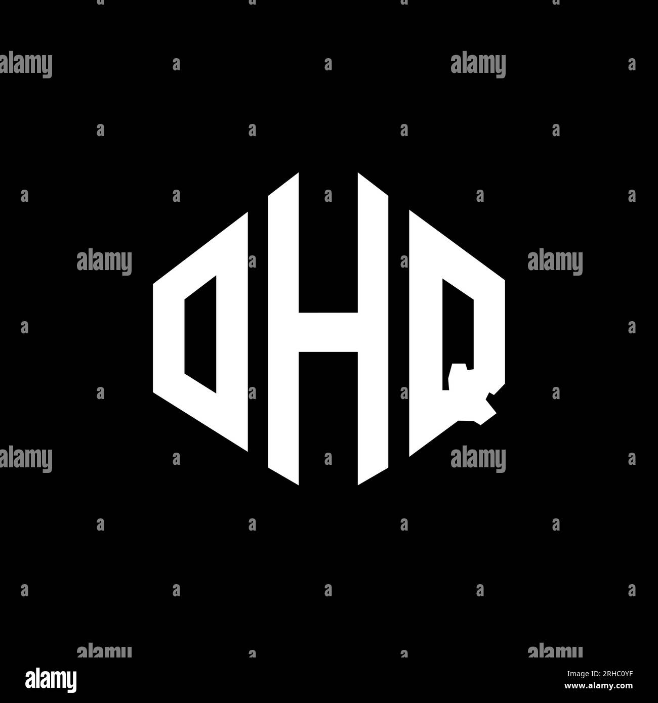 OHQ letter logo design with polygon shape. OHQ polygon and cube shape ...