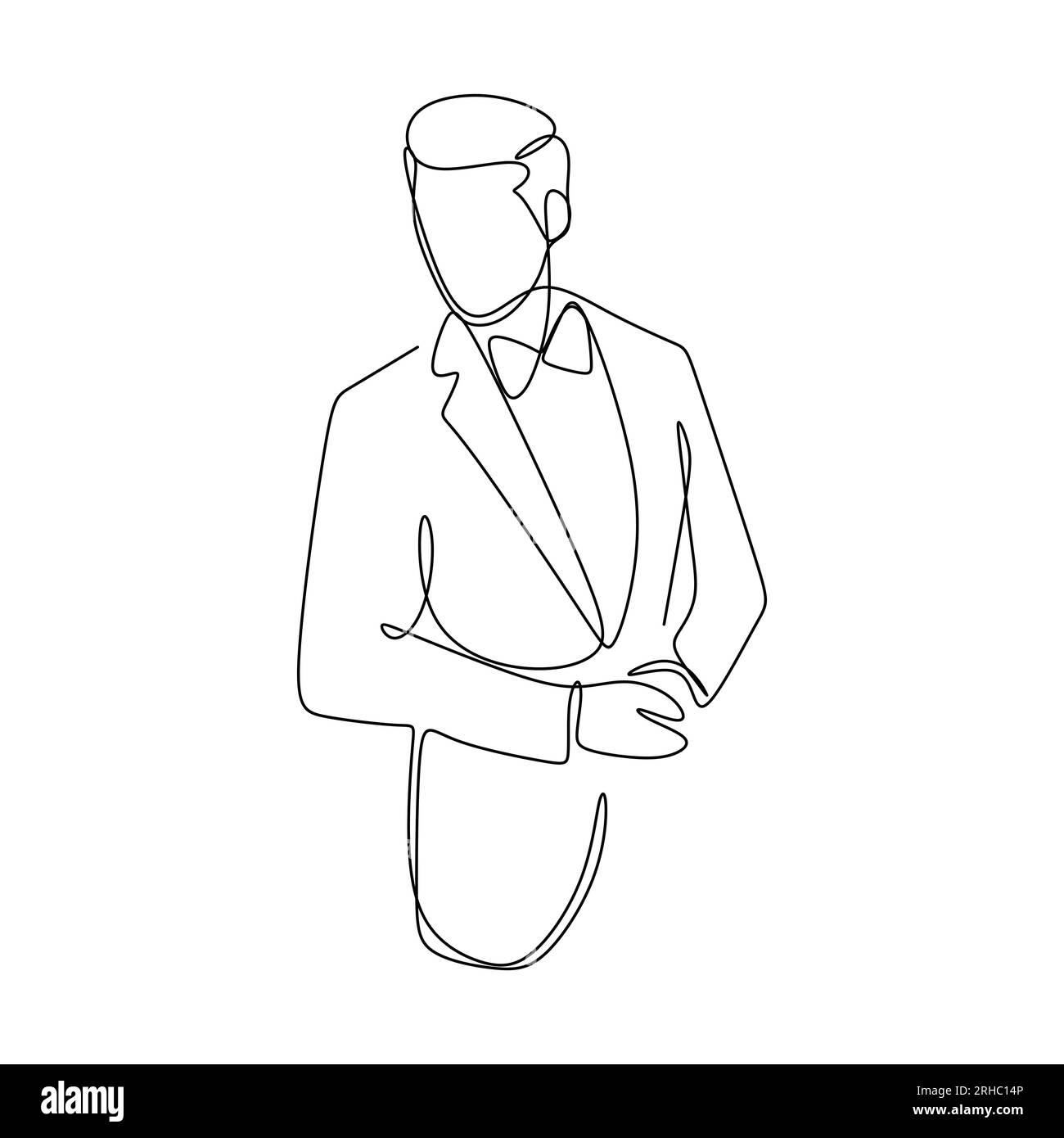 Handsome businessman look very cool and confident with continuous hand ...