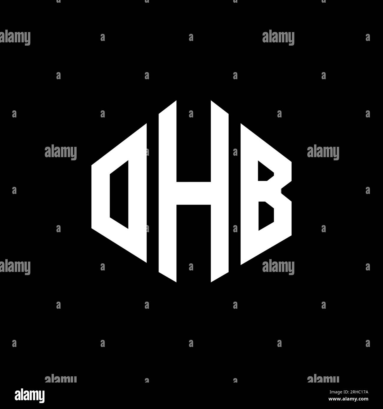 OHB letter logo design with polygon shape. OHB polygon and cube shape ...