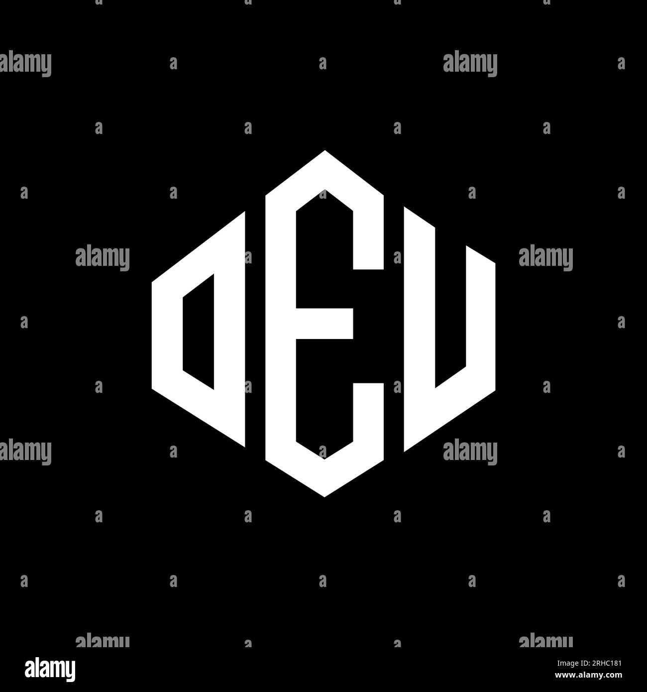 OEU letter logo design with polygon shape. OEU polygon and cube shape ...
