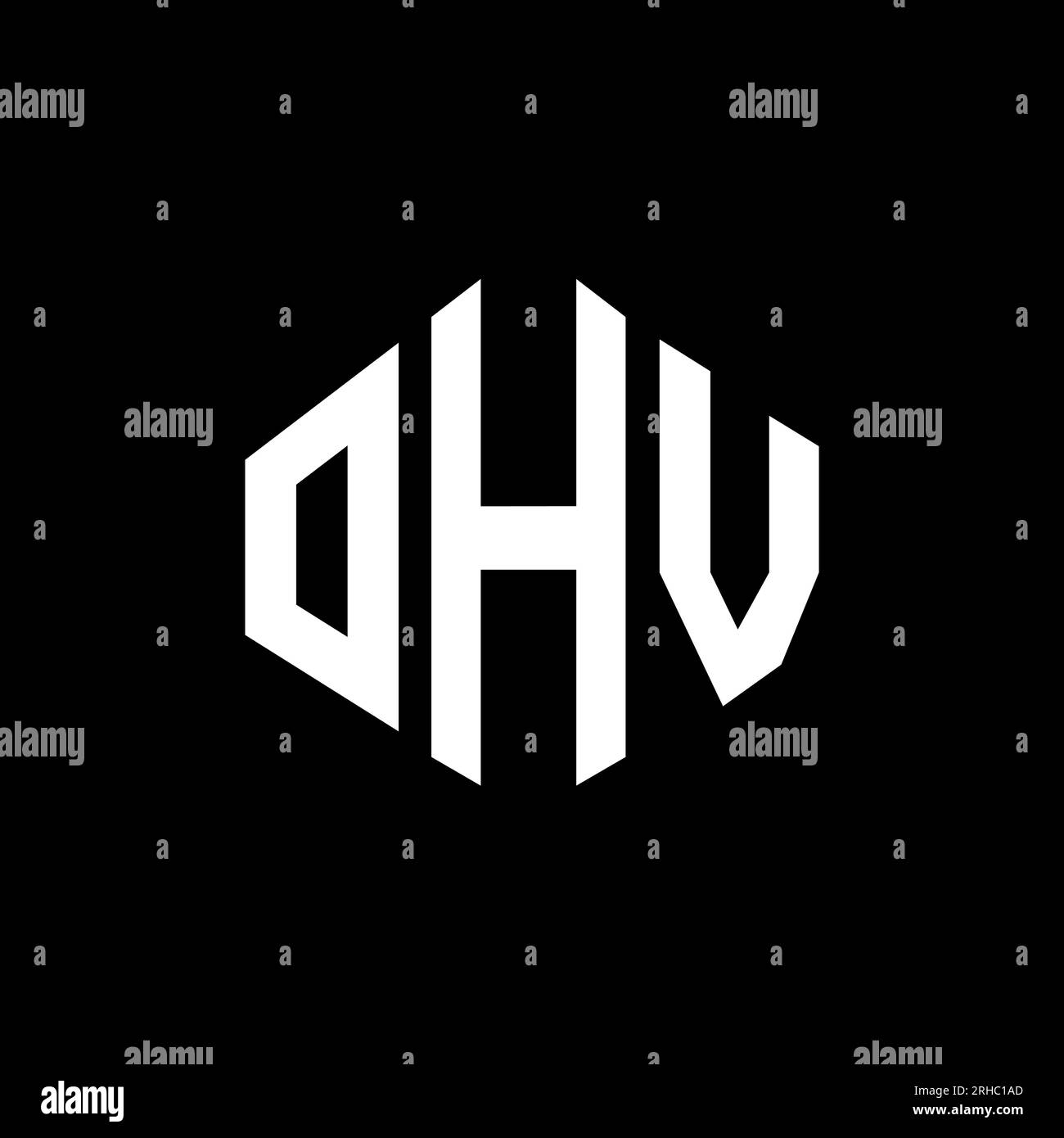 OHV letter logo design with polygon shape. OHV polygon and cube shape ...