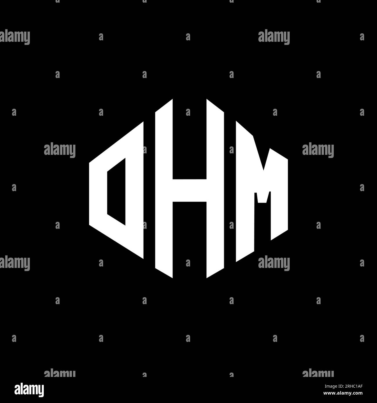OHM letter logo design with polygon shape. OHM polygon and cube shape ...