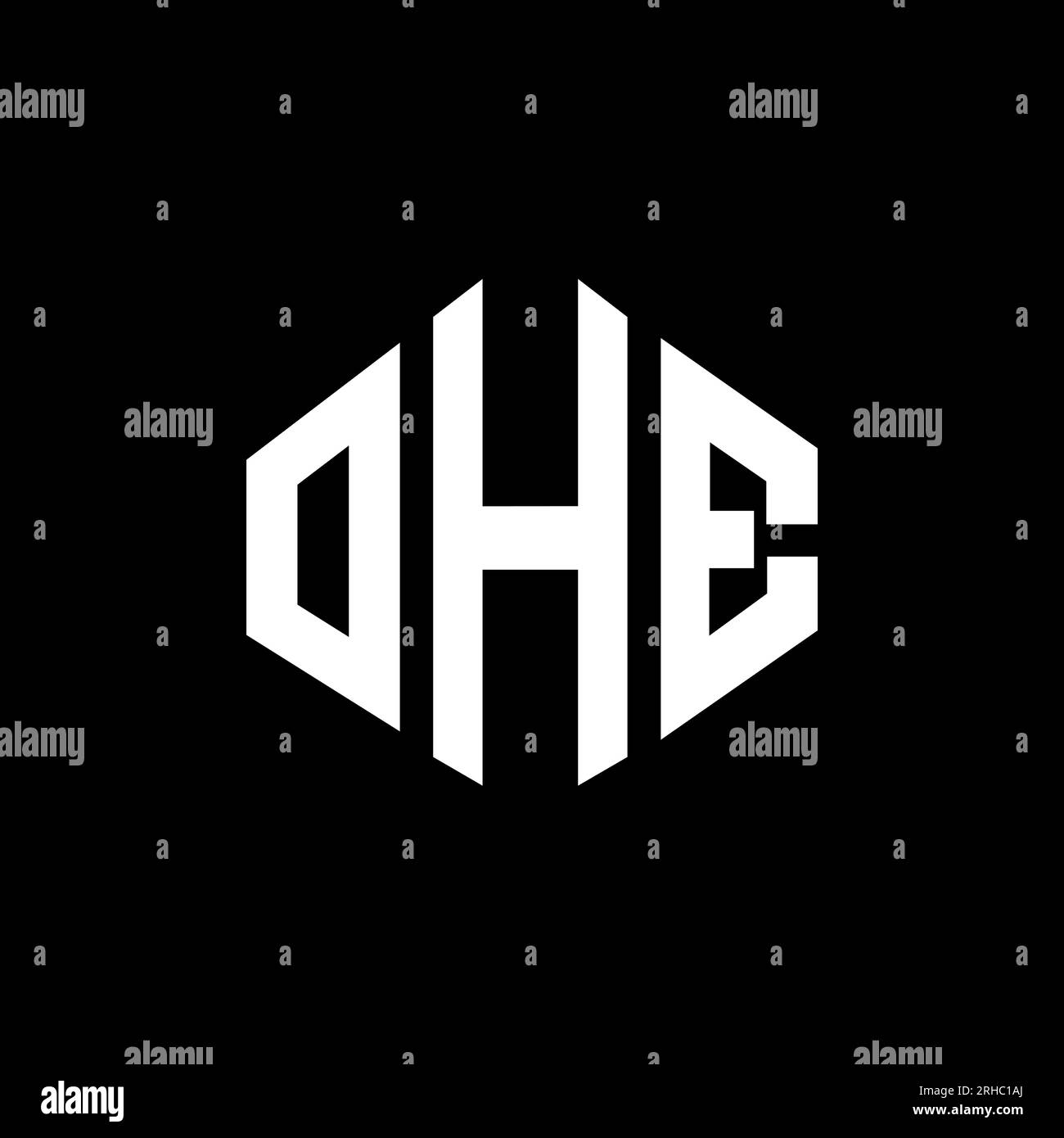 OHE letter logo design with polygon shape. OHE polygon and cube shape ...