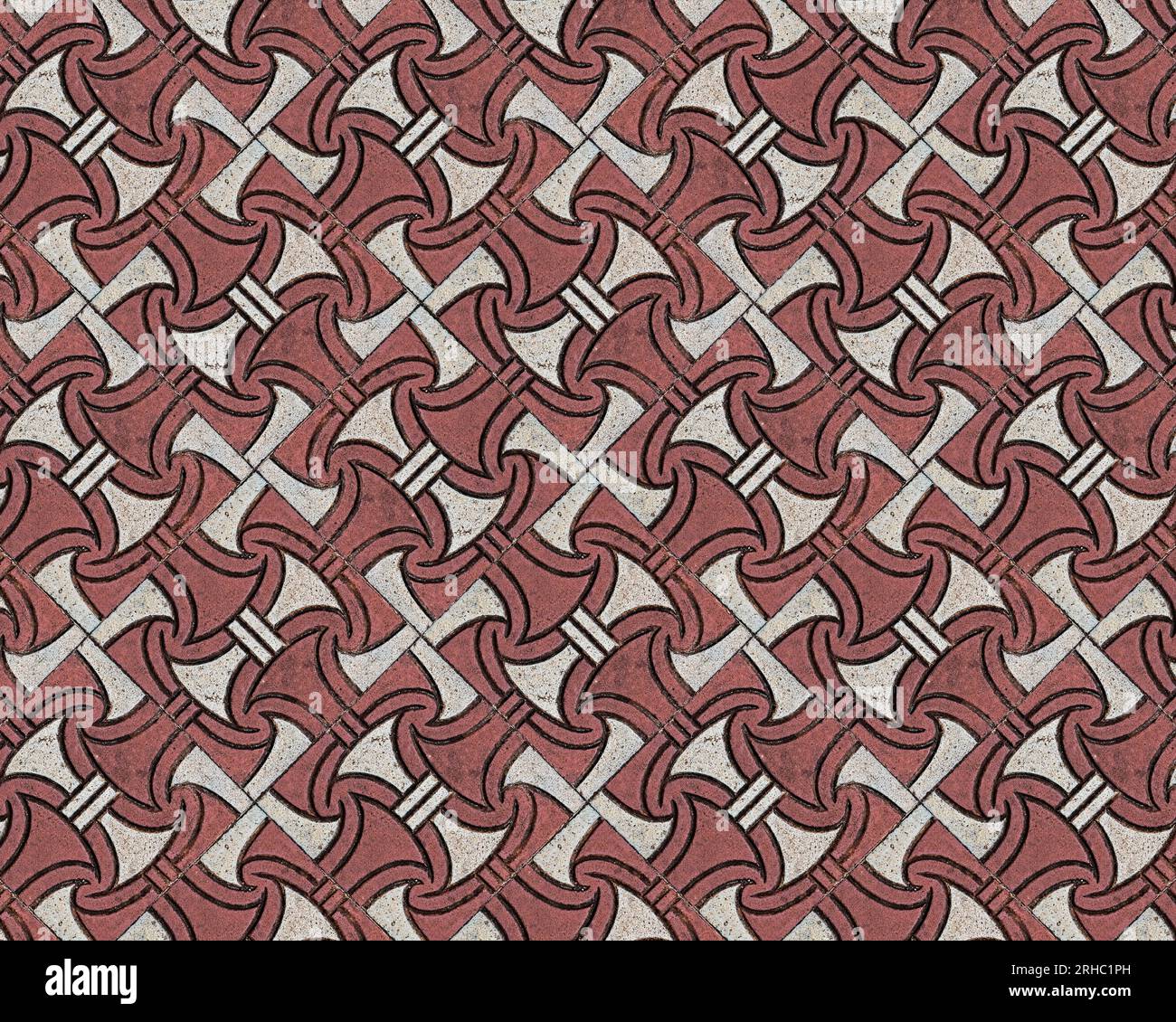 Red and white textured concrete blocks pattern on floor Stock Photo - Alamy