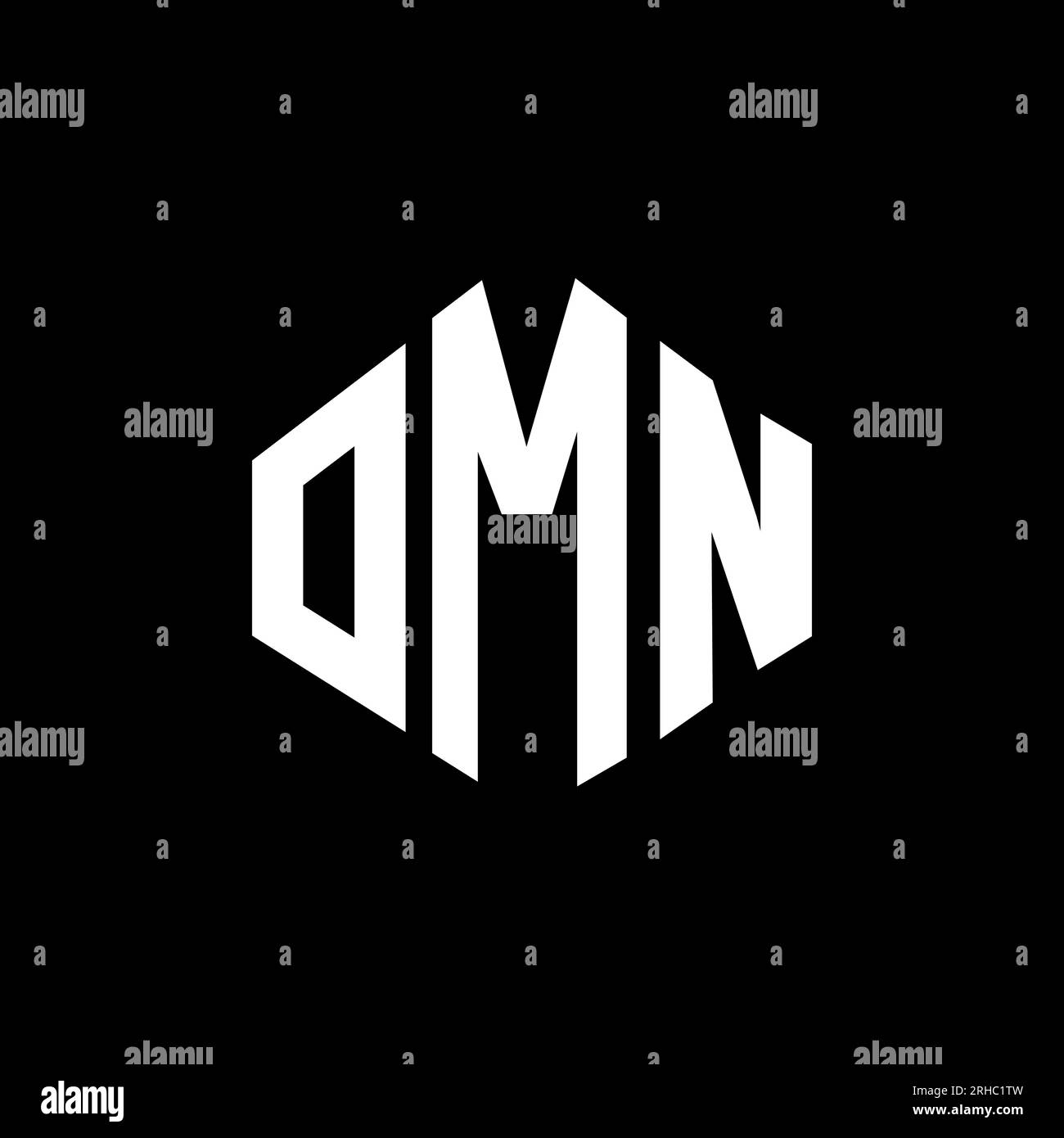 OMN letter logo design with polygon shape. OMN polygon and cube shape ...