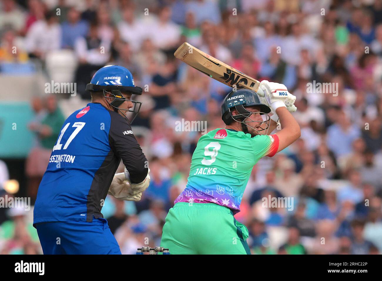 London, UK. 15th Aug, 2023. Will Jacks batting as Oval Invincibles take ...