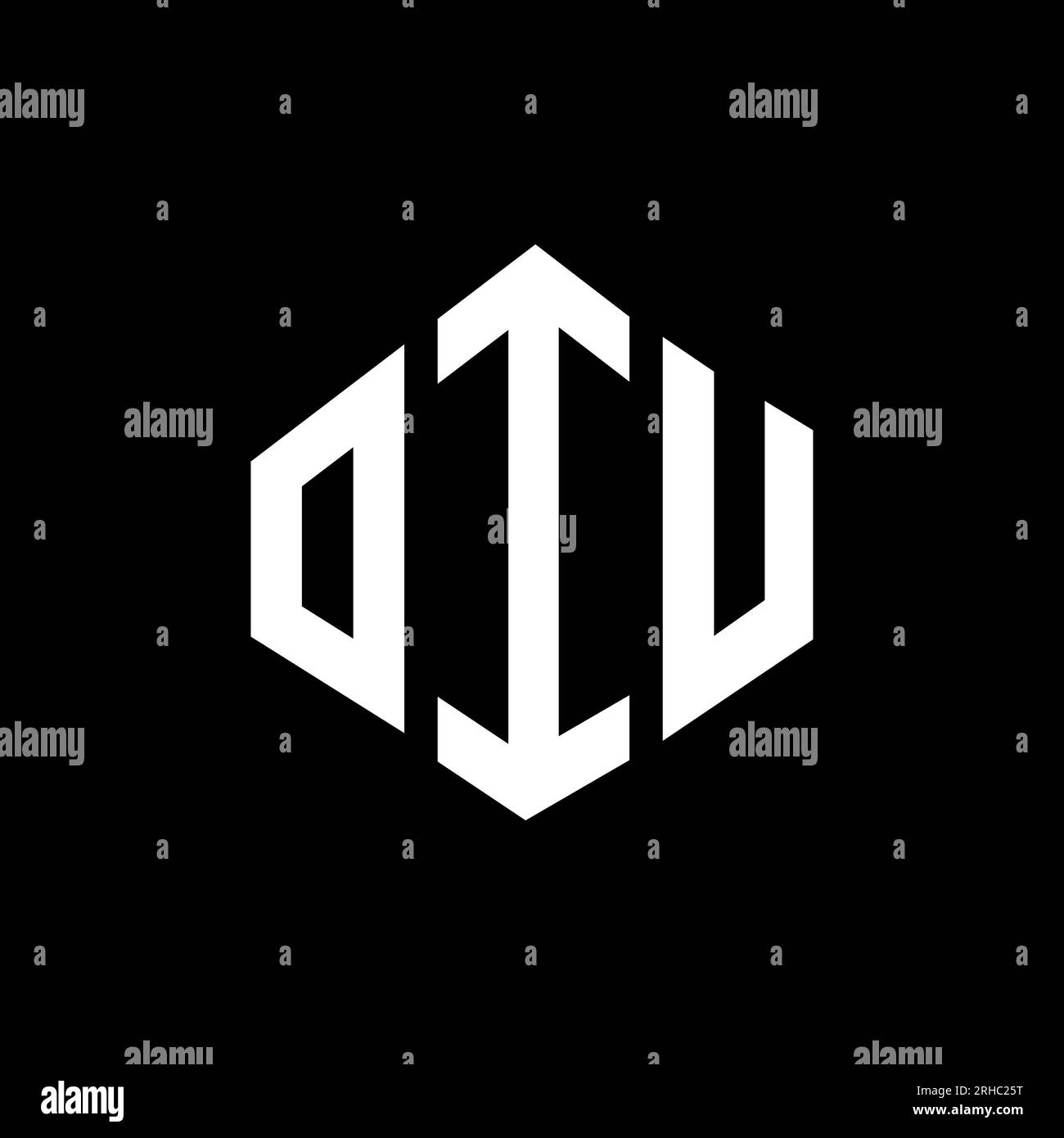 OIU letter logo design with polygon shape. OIU polygon and cube shape ...