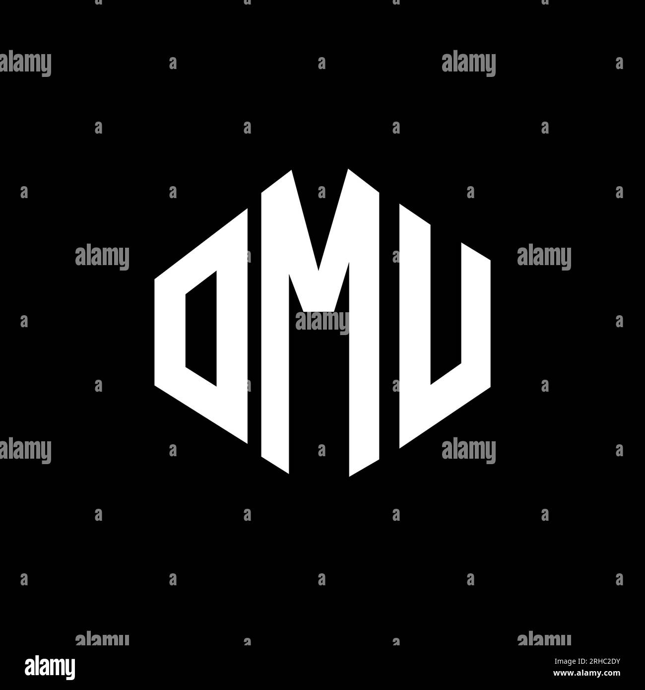 OMU letter logo design with polygon shape. OMU polygon and cube shape ...