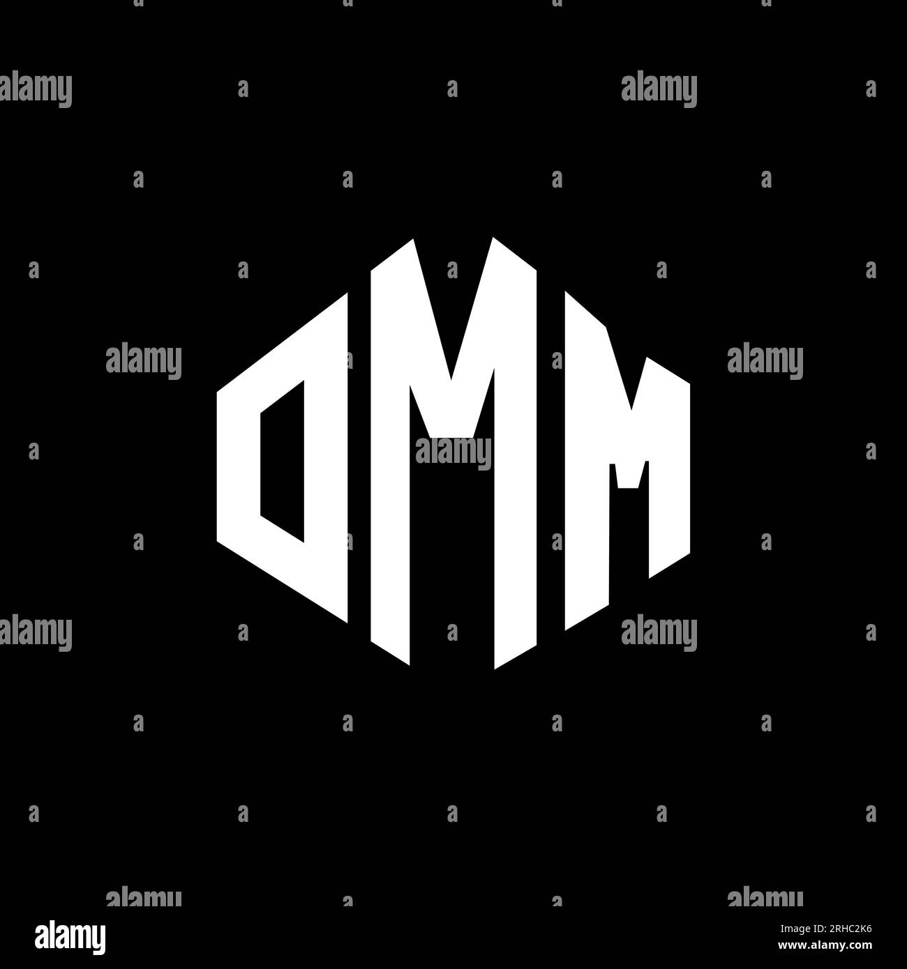 OMM letter logo design with polygon shape. OMM polygon and cube shape ...