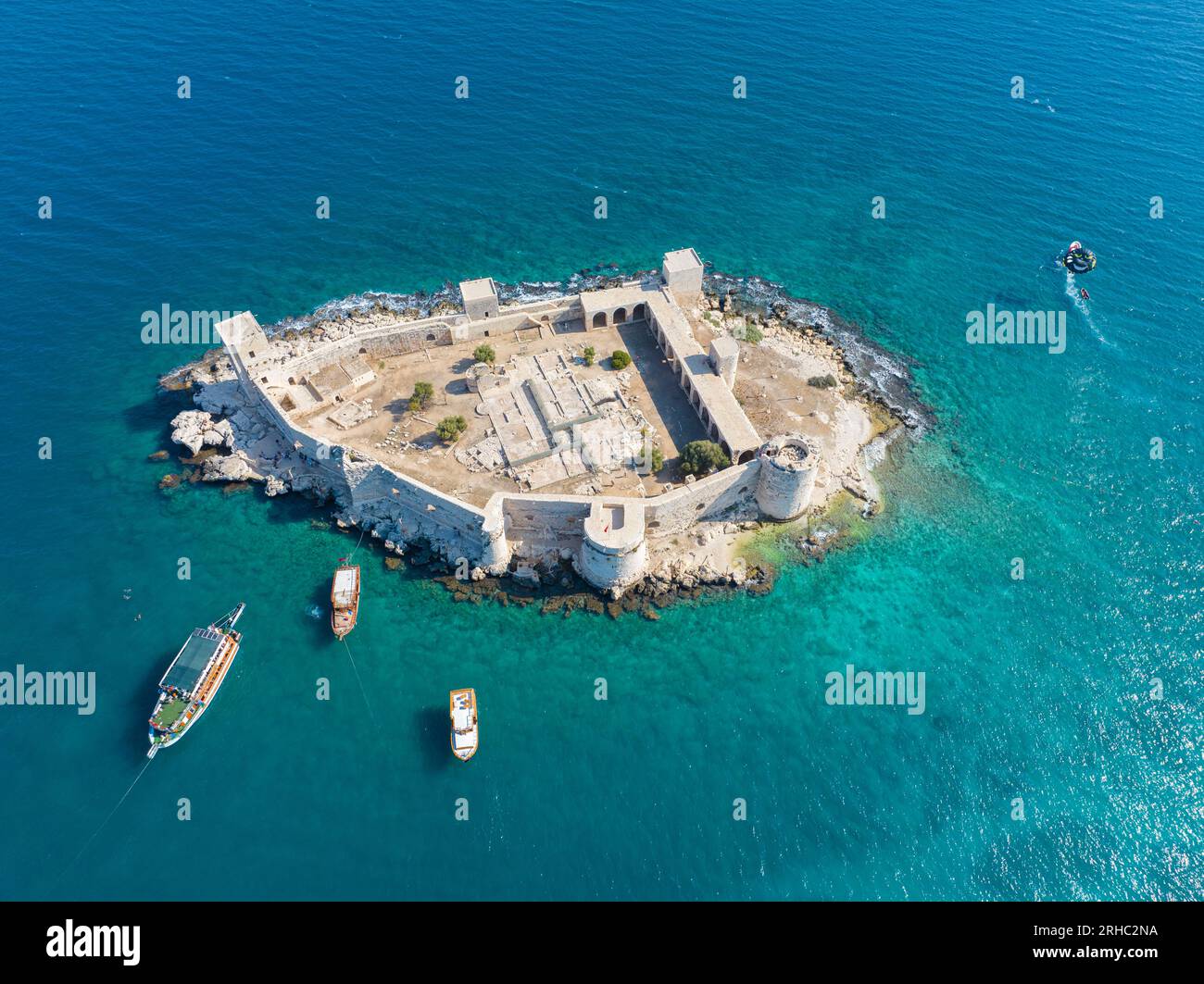 Maidens Castle Kiz Kalesi Drone Photo, Erdemli Mersin, Turkey Stock ...