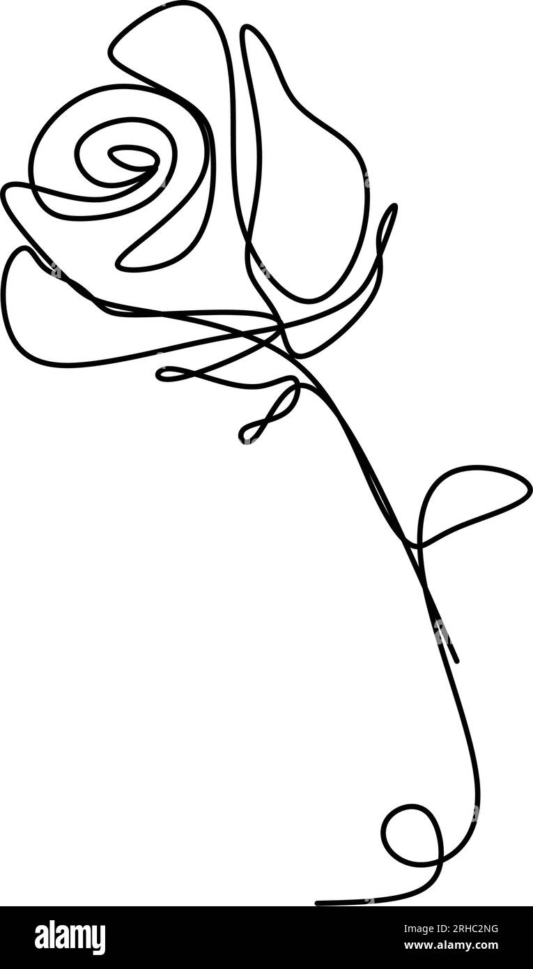 Rose one line drawing vector illustration awesome design Stock Vector ...