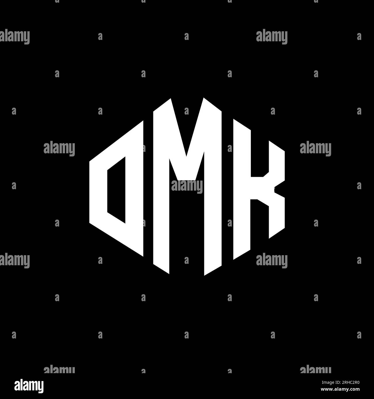 OMK letter logo design with polygon shape. OMK polygon and cube shape ...