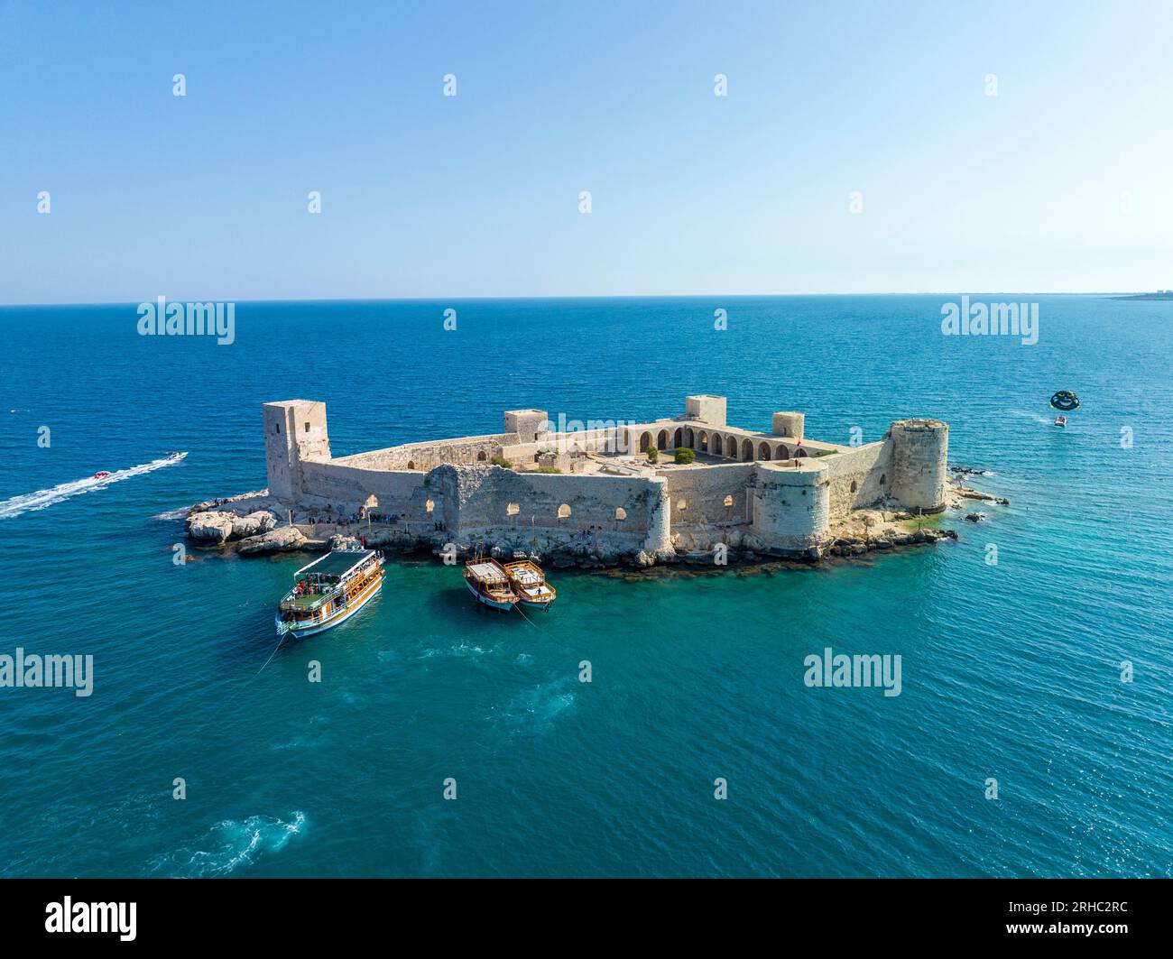 Maidens Castle Kiz Kalesi Drone Photo, Erdemli Mersin, Turkey Stock ...