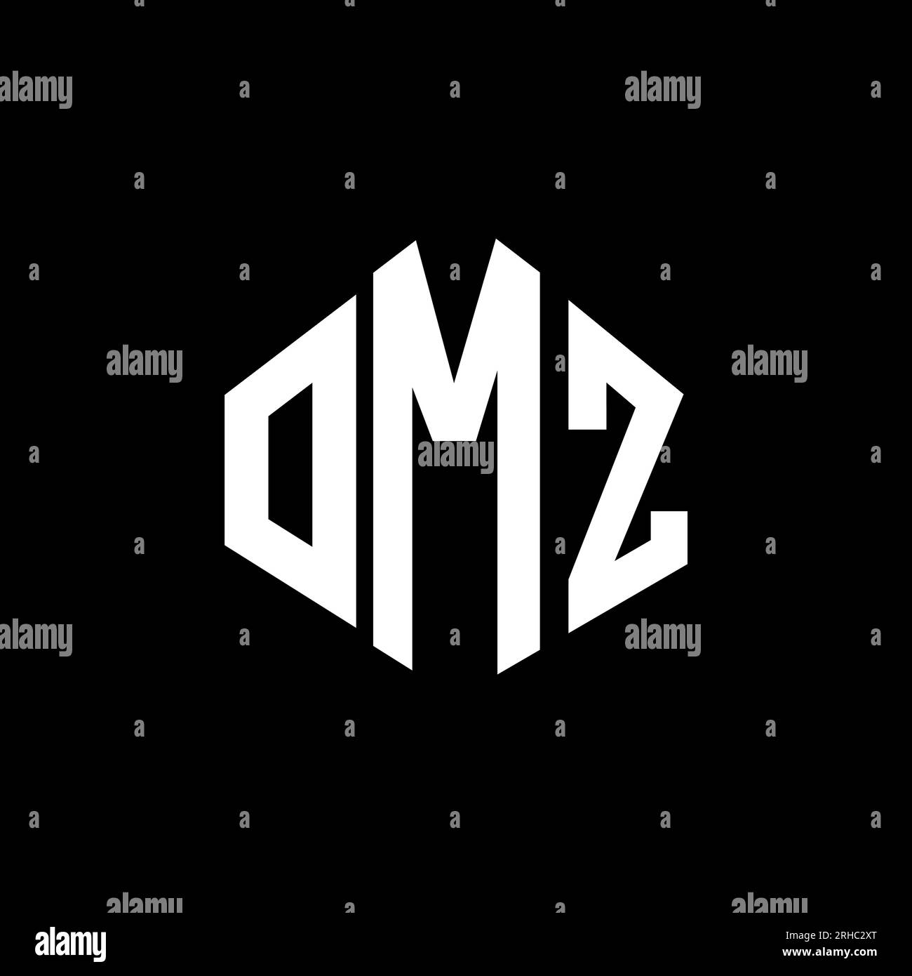 OMZ letter logo design with polygon shape. OMZ polygon and cube shape ...