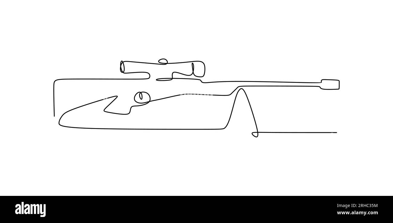continuous line drawing tool for sniper shooting Stock Vector Image ...