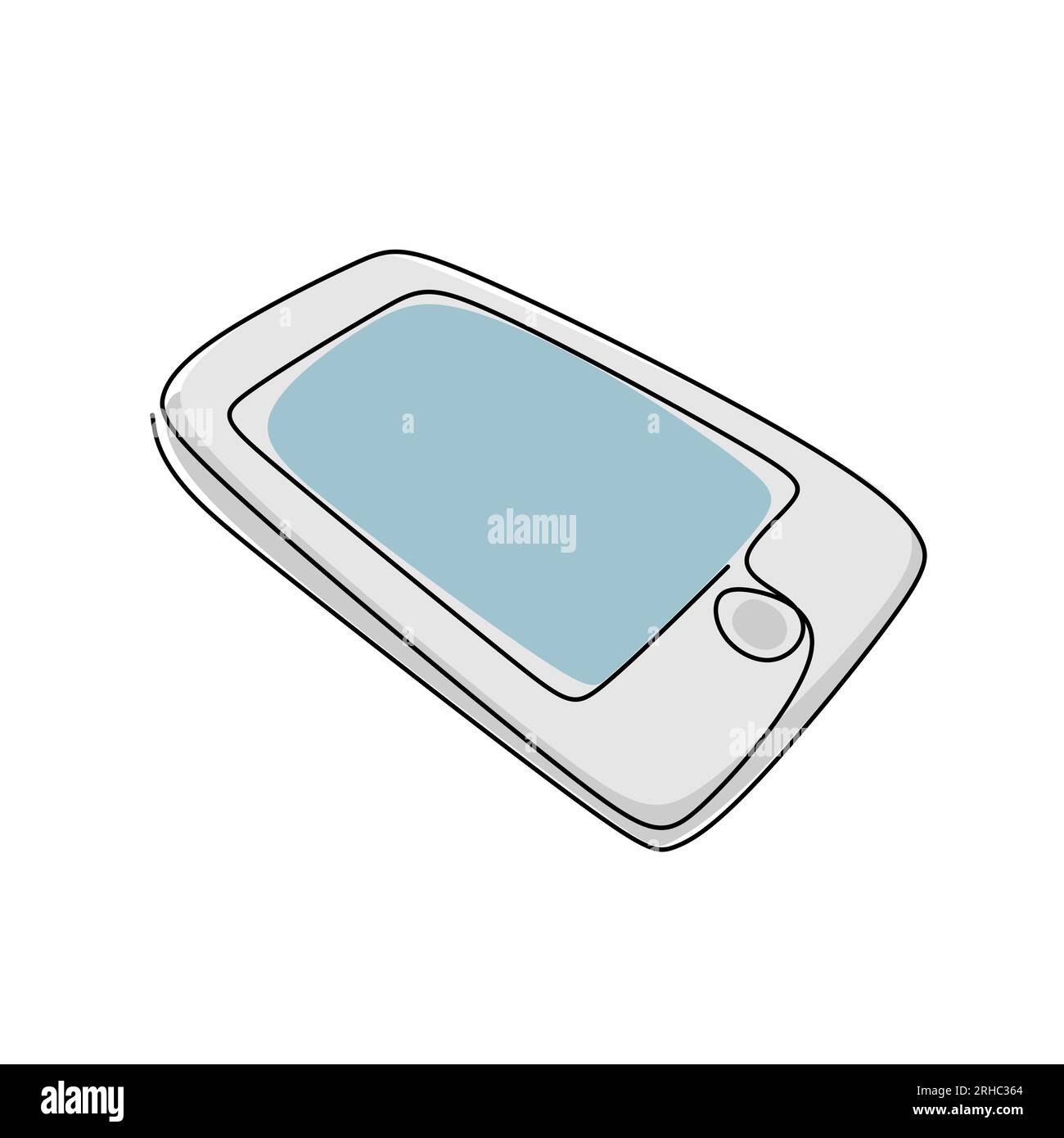 continuous line drawing of smarphone mobile communication devices Stock ...