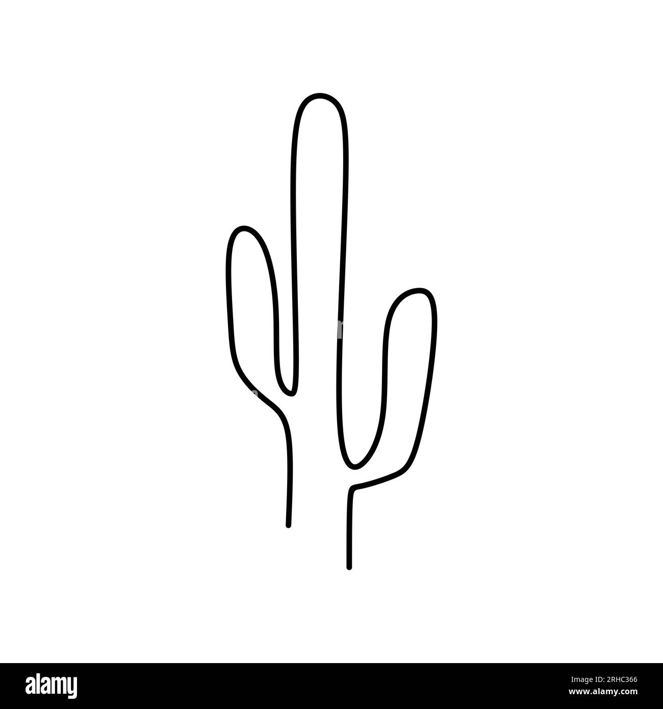 drawing a continuous line of cactus plants Stock Vector Image & Art - Alamy