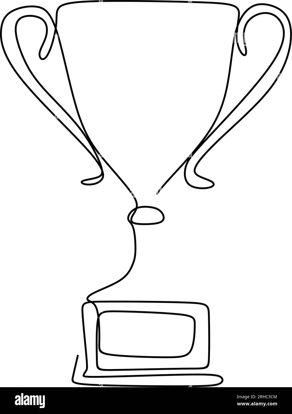 one line drawing of winning trophy for winner Stock Vector Image & Art ...