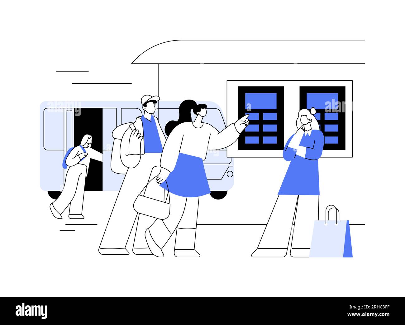 Smart bus stop abstract concept vector illustration Stock Vector Image ...