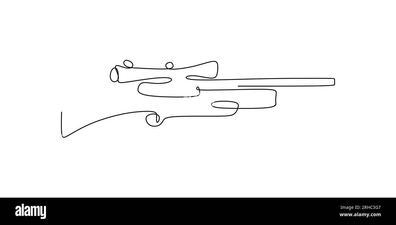 continuous line drawing of rifle Stock Vector Image & Art - Alamy