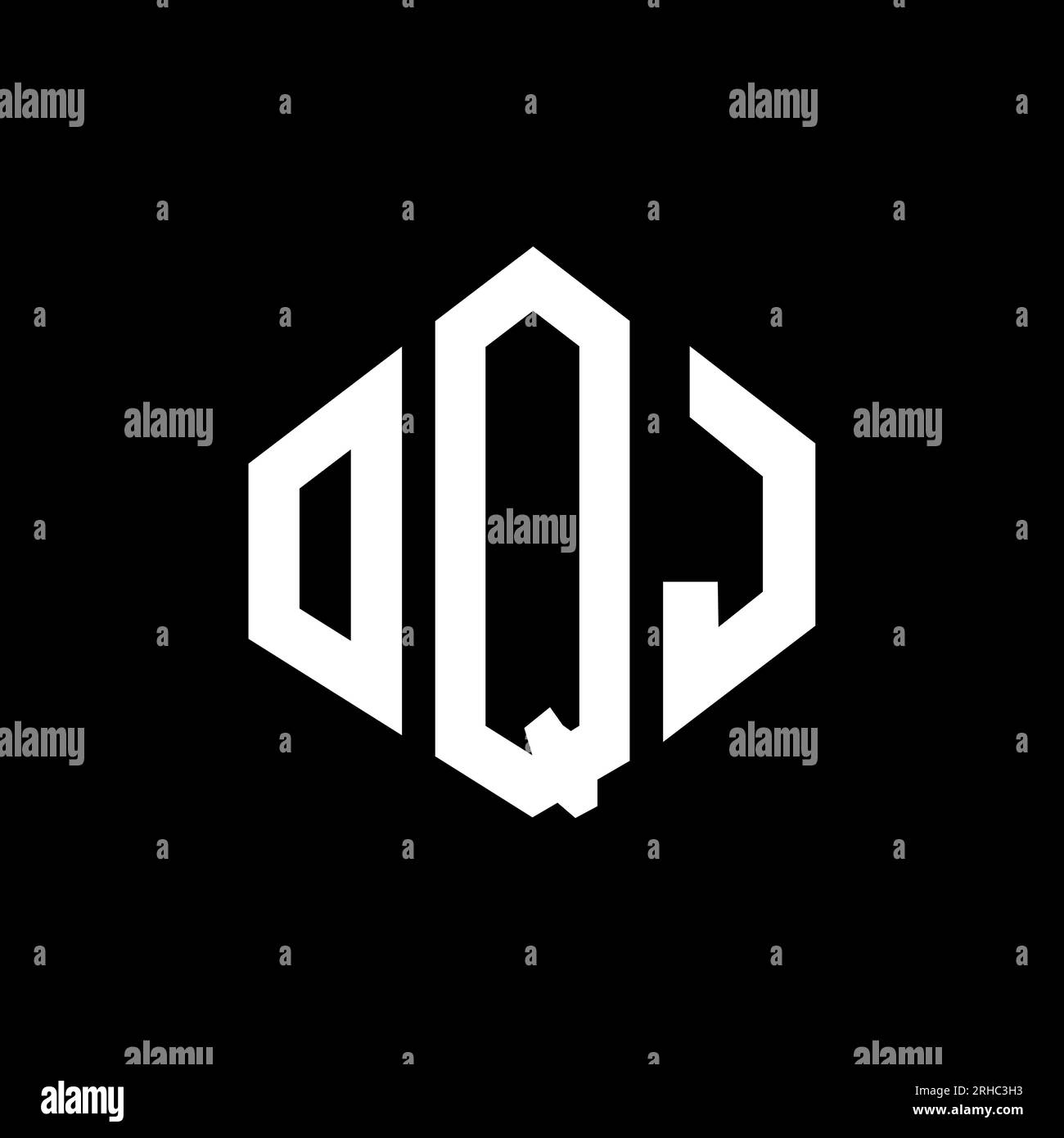 OQJ letter logo design with polygon shape. OQJ polygon and cube shape ...