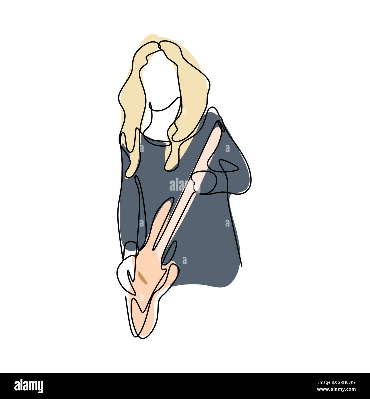 picture of a continuous line of rocker guitarist players Stock Vector ...