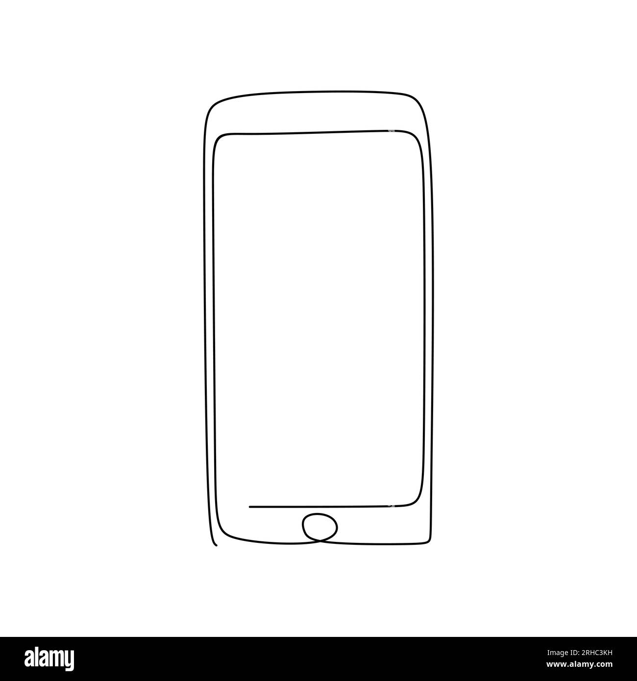 Smart phone icon continuous Cut Out Stock Images & Pictures - Alamy