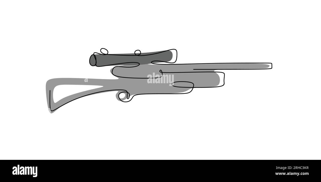 continuous line drawing tool for sniper shooting Stock Vector Image ...