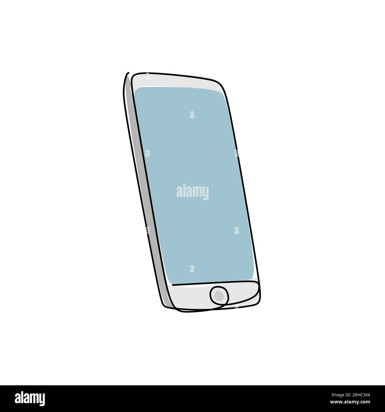 continuous line drawing of mobile communication devices Stock Vector ...