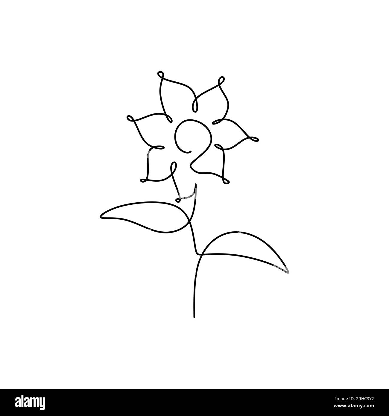 Continuous line drawing of beautiful flowers Stock Vector Image & Art ...