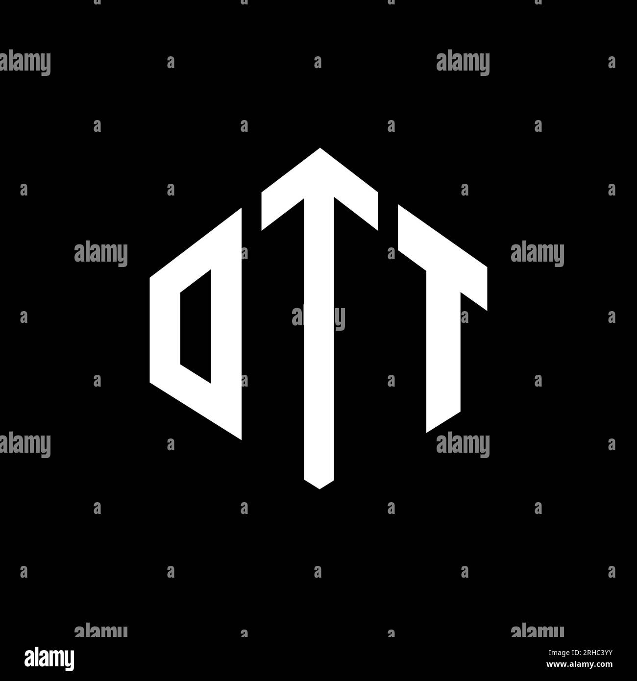 OTT letter logo design with polygon shape. OTT polygon and cube shape logo design. OTT hexagon ...