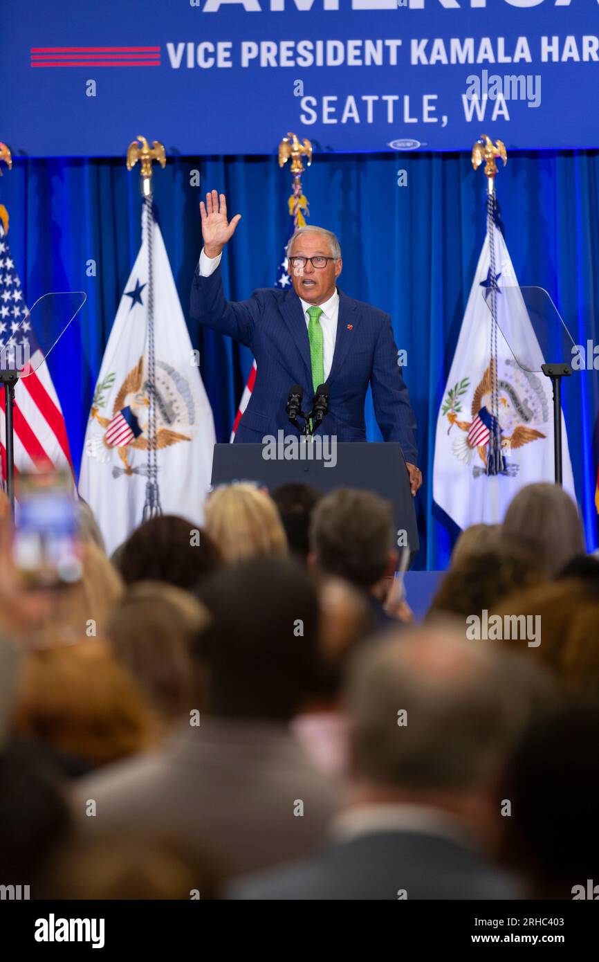Seattle, Washington, USA. 15th August, 2023. Washington Governor Jay ...