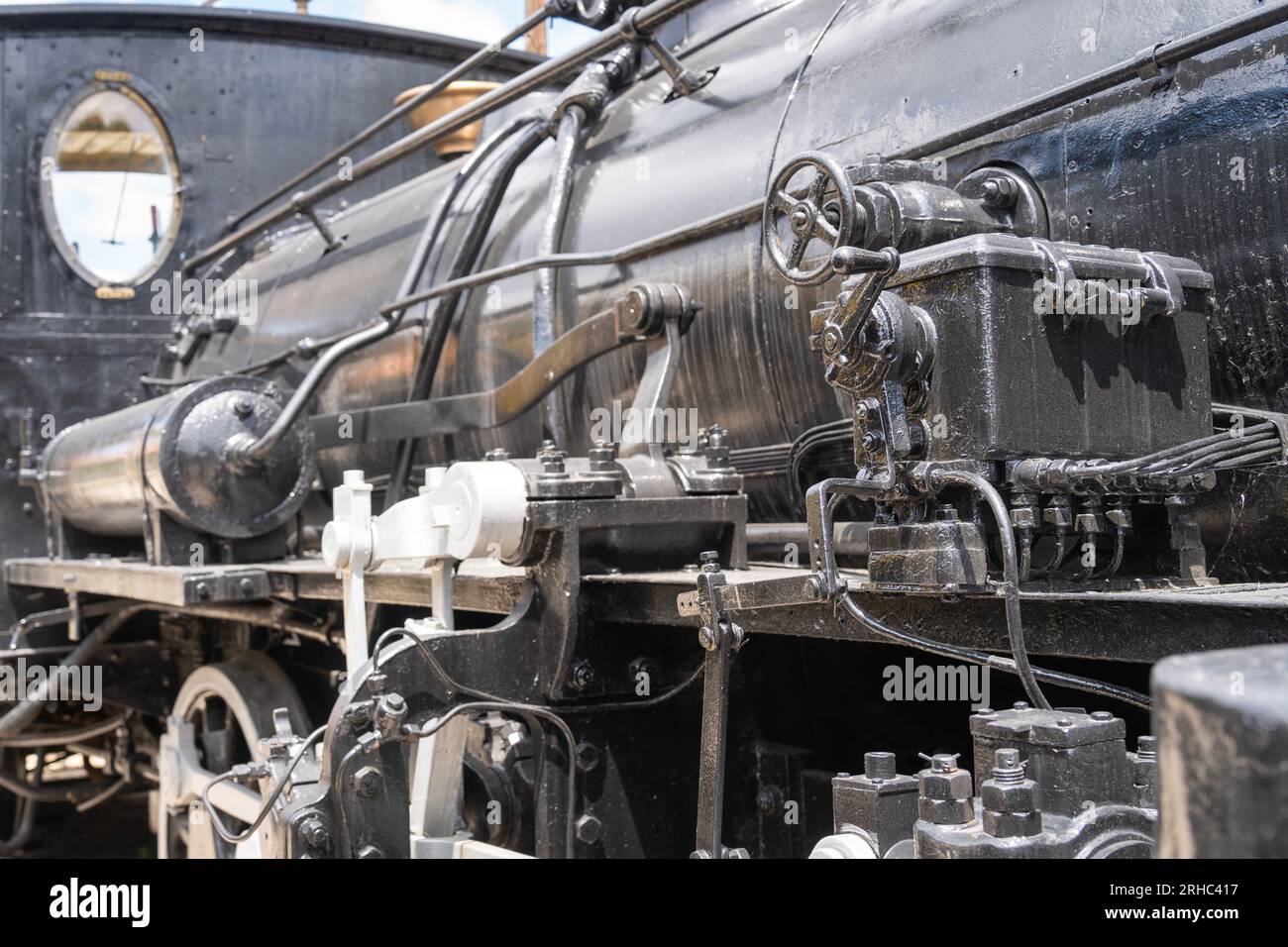 Steam train side view hi-res stock photography and images - Alamy